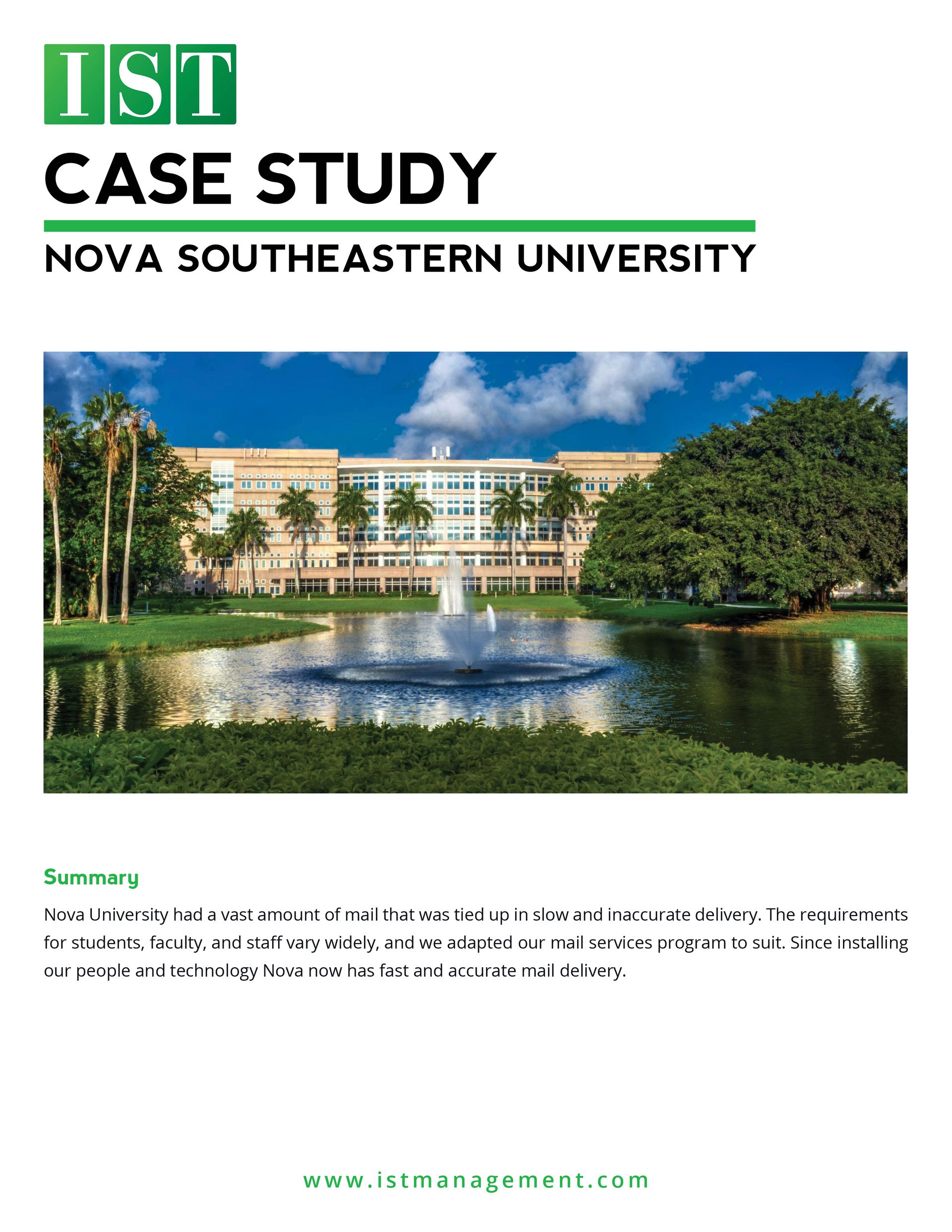 Case Study - Nova Southeastern University and IST Management