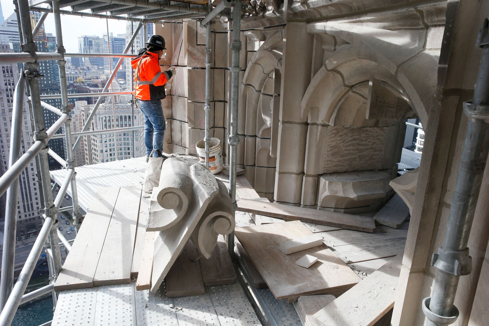 Tribune Tower Limestone Restoration | RestoreWorks