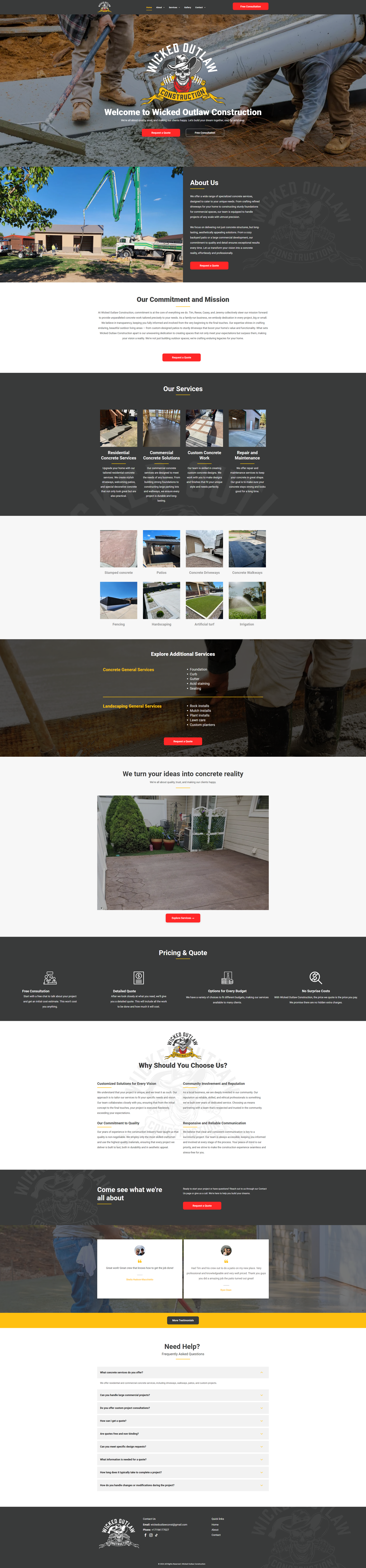 Concrete Contractor Web Design & Development Services