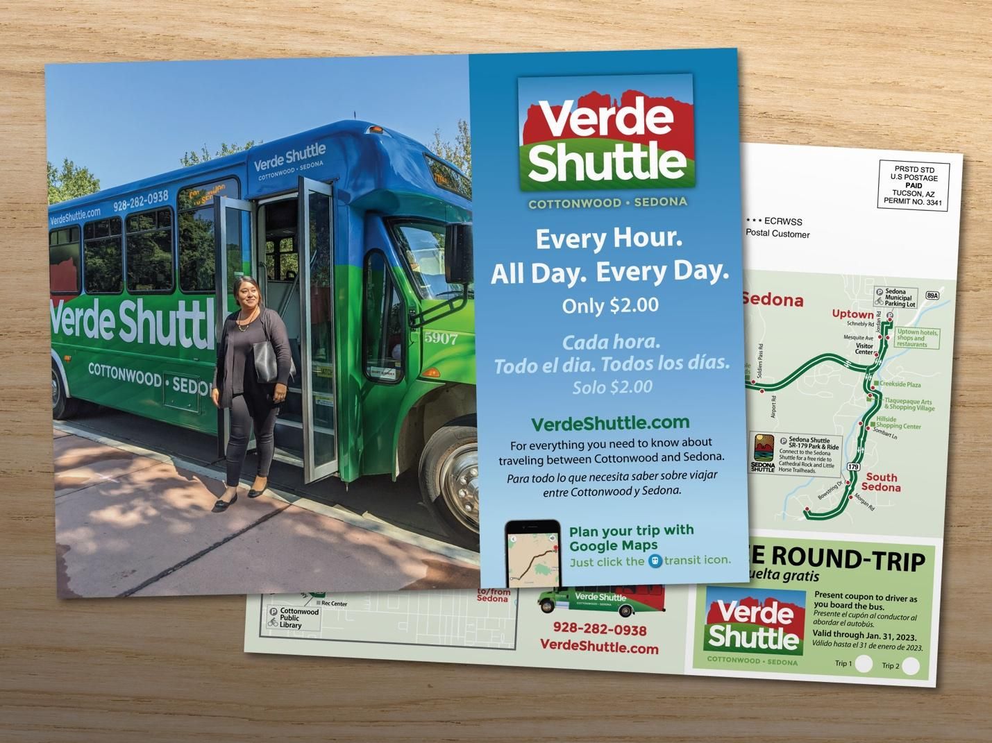 Verde Shuttle Direct Mail Campaign | National RTAP | Cottonwood, AZ