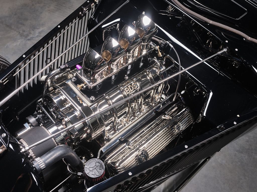 Custom built car 34 Ford hot rod. Supercharged 427 ls engine