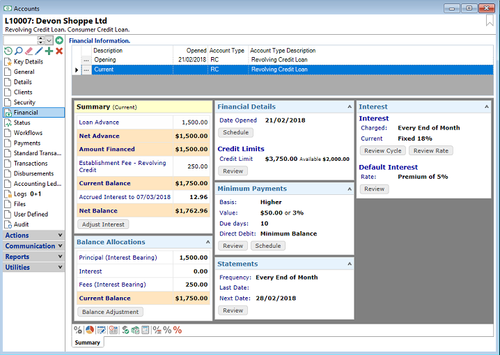 finPOWER Connect Revolving Credit Loan Module | mbsl