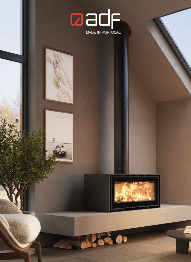 ADF Linea 100 B Freestanding, ADF wide modern wood heater