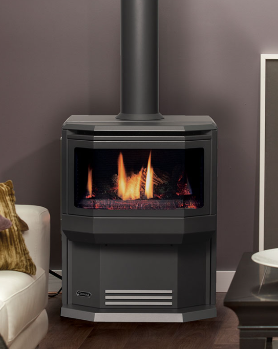Australan Made Coonara Hermitage Natural Gas Log Fire – Black finish