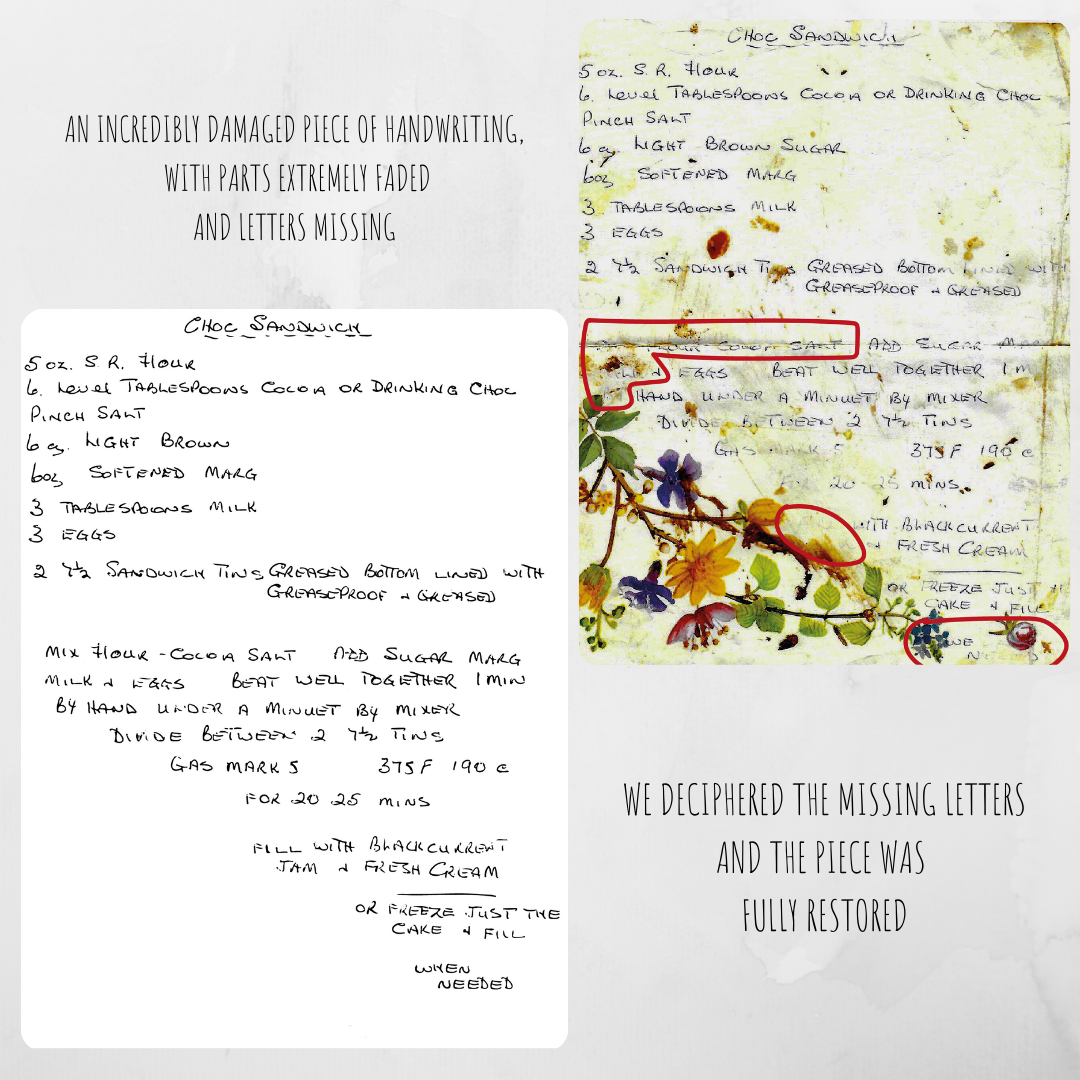 Handwriting restoration,