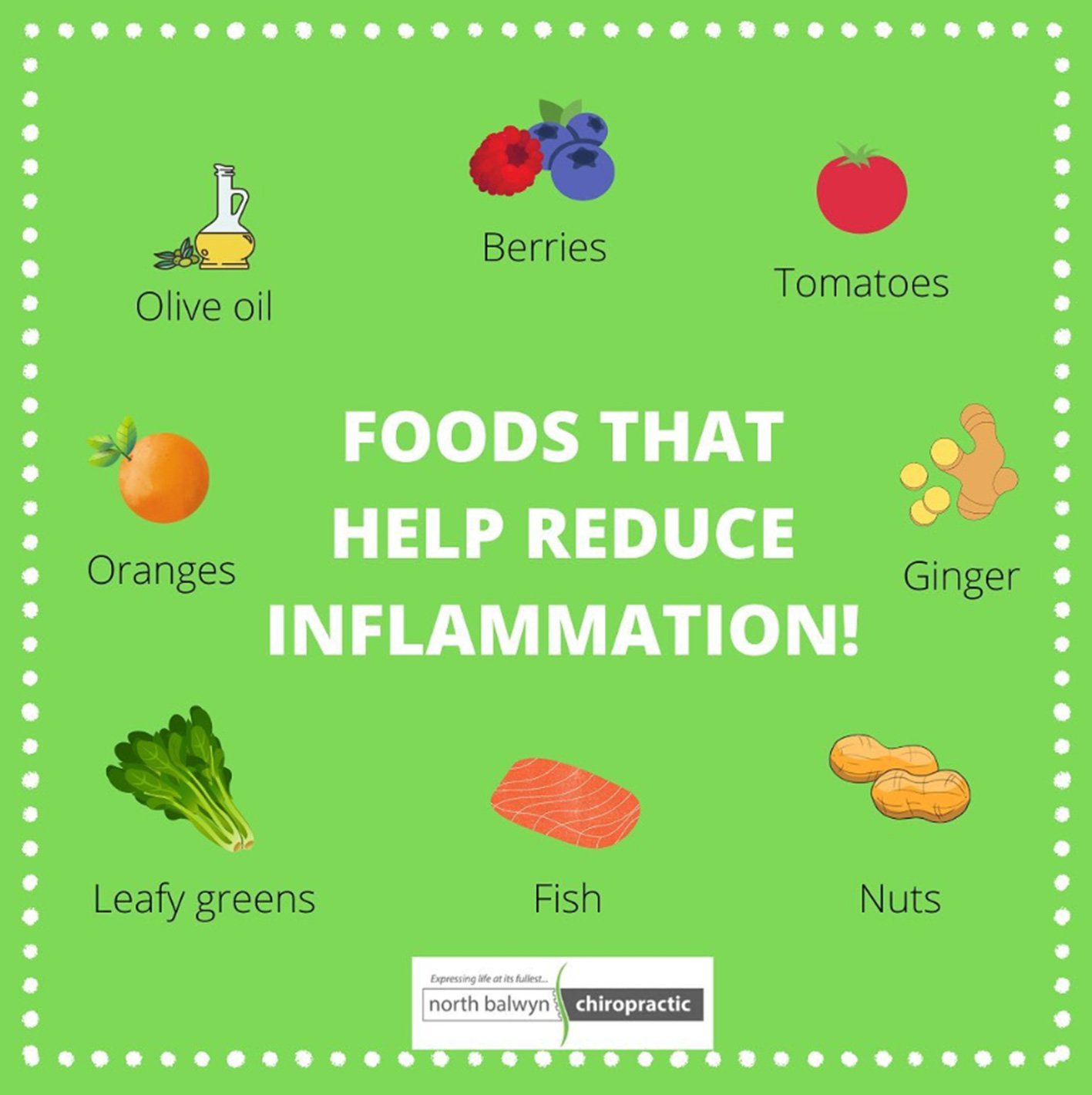 Foods that help reduce inflammation - Northbalwynchiropractic.com.au