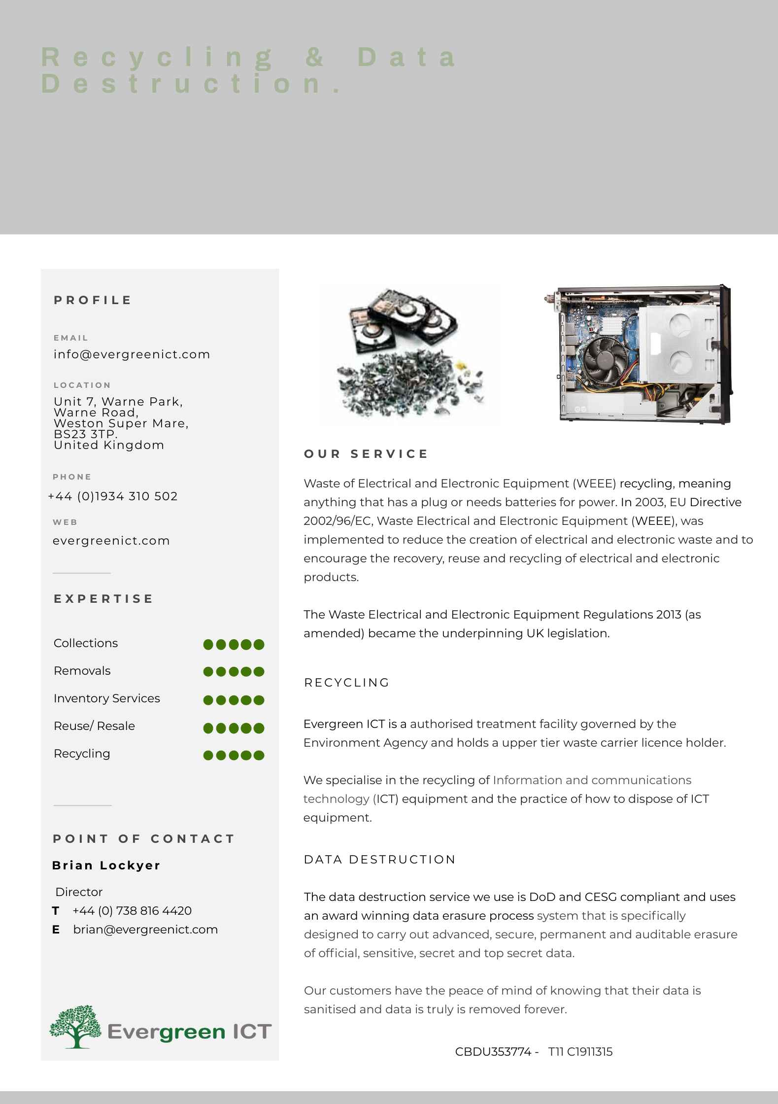 Secure, Sustainable ICT Disposal for Businesses | Evergreen ICT
