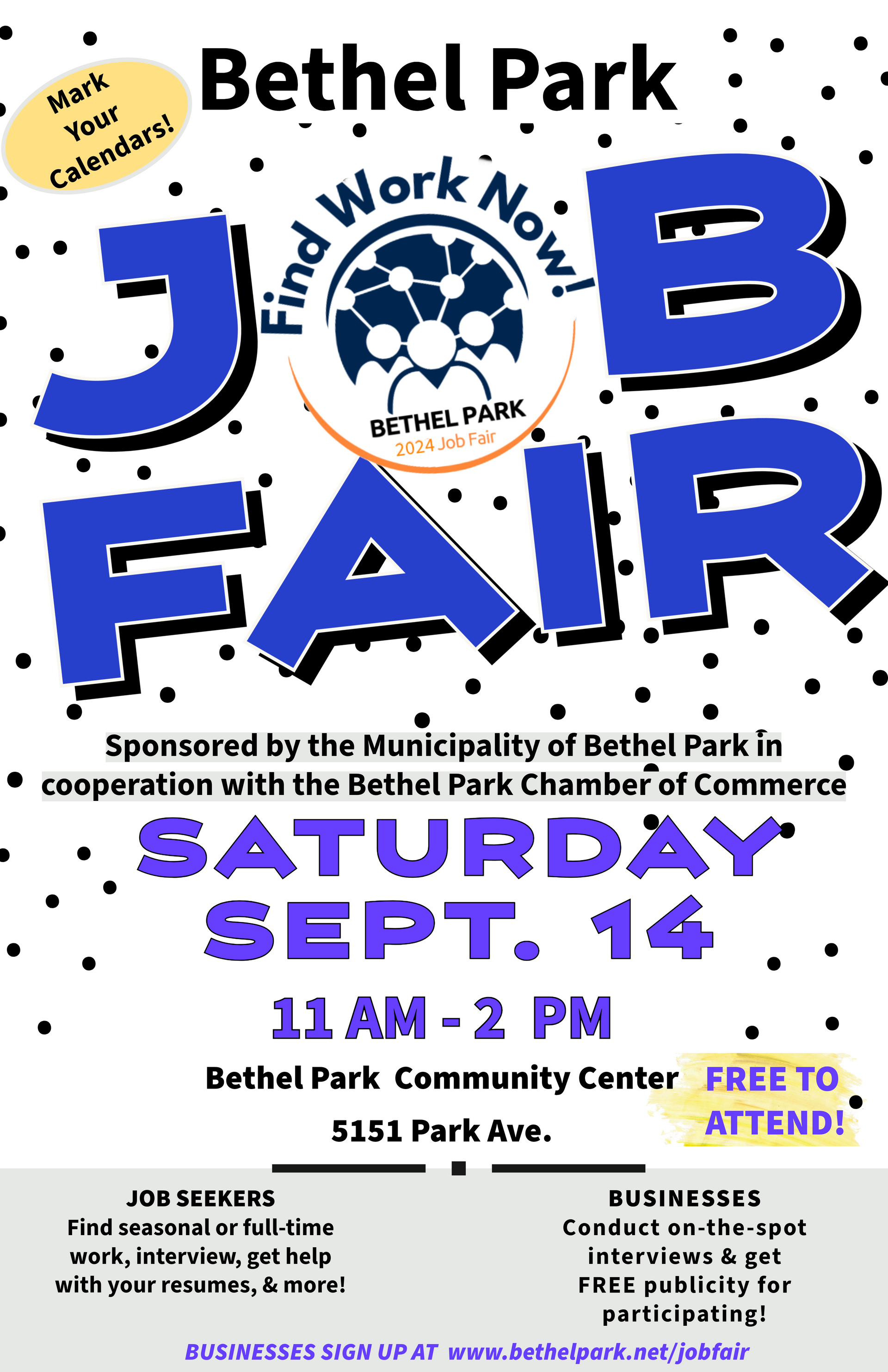 Bethel Park Fall Job Fair Sept. 14