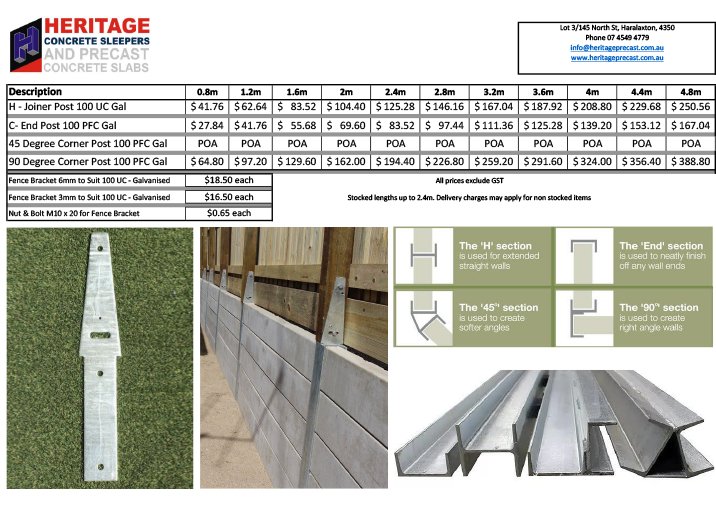 Price List - Heritage Precast