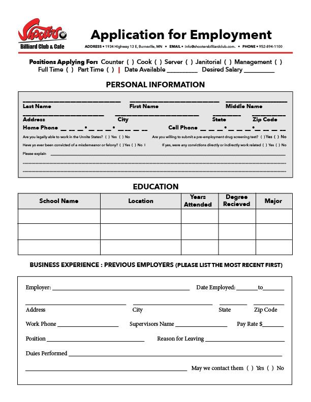 Employment Opportunities