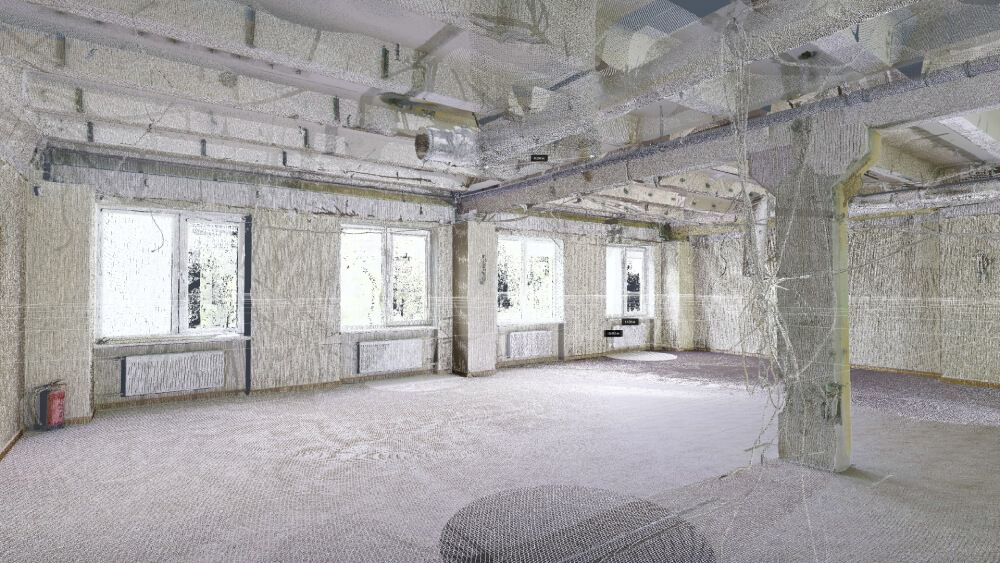 Laser scanning of rooms, 3D modeling