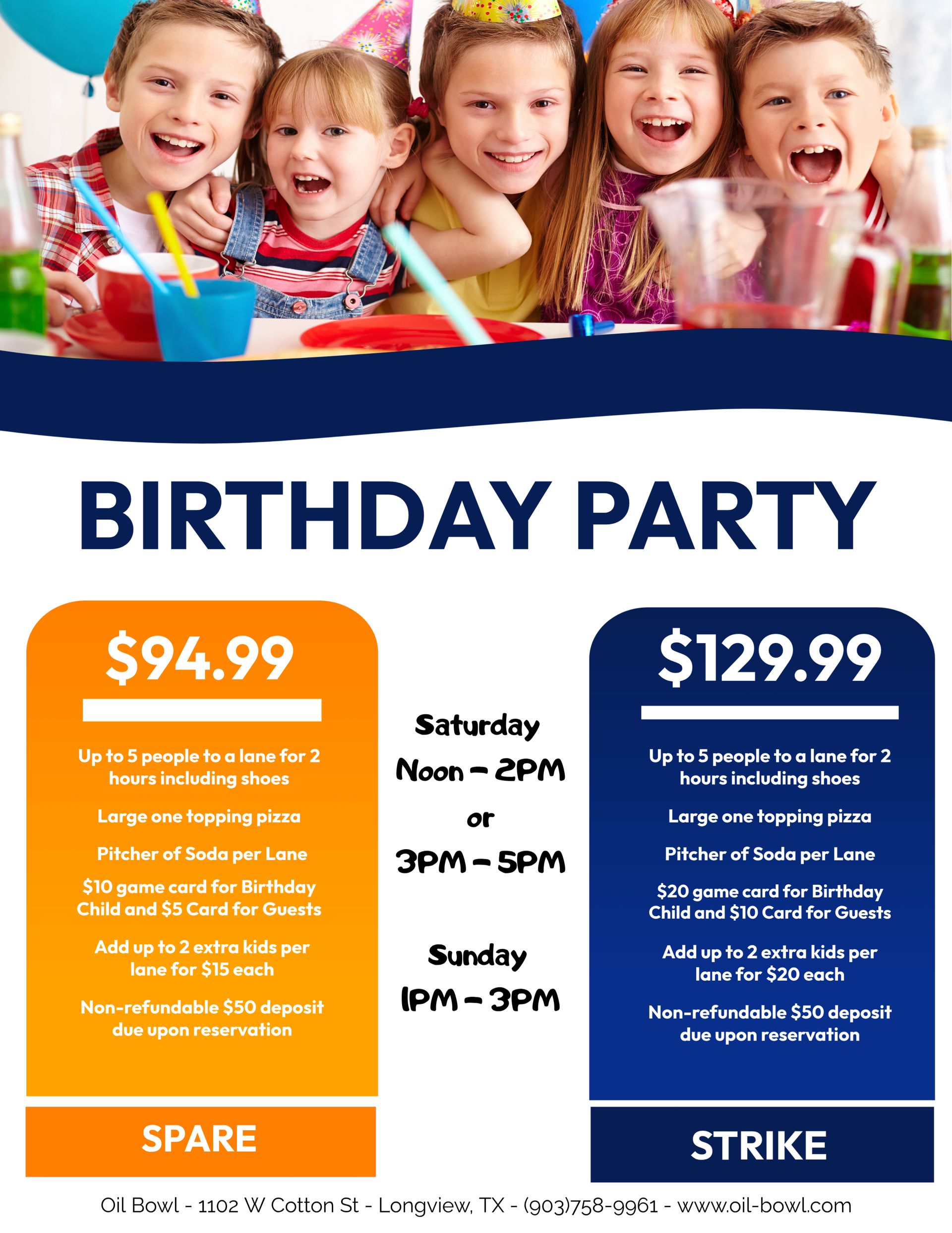 Kids Birthday Parties | Oil Bowl Lanes | Longview, TX