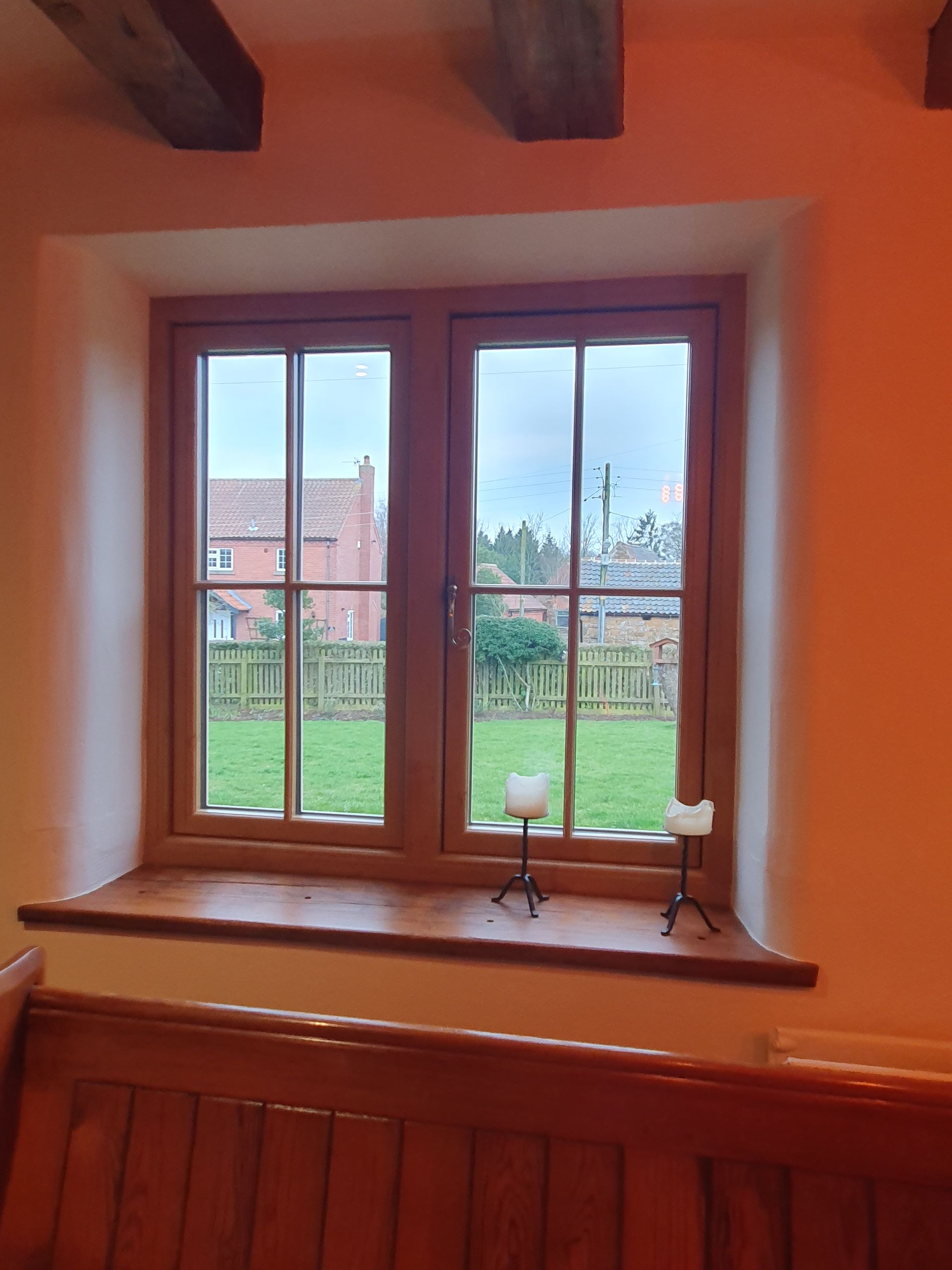 Gorgeous flush timber look windows | Grassmoor Glass