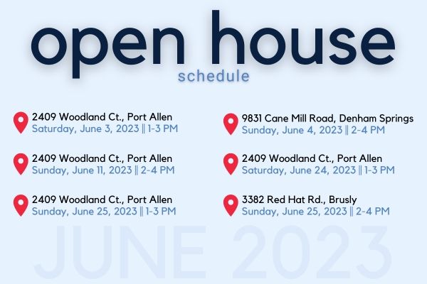 June 2023 Open House Schedule