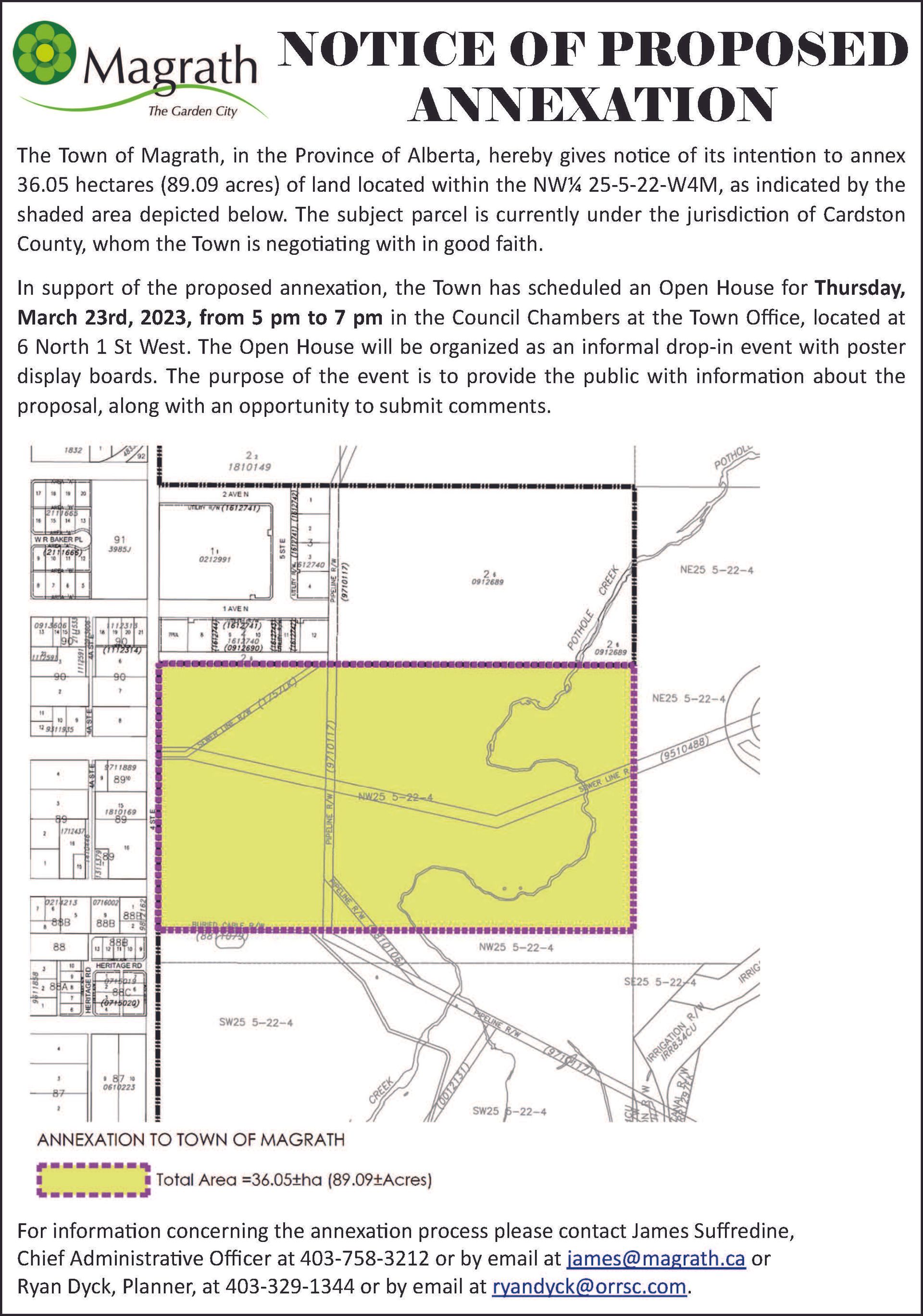 Notice of Proposed Annexation