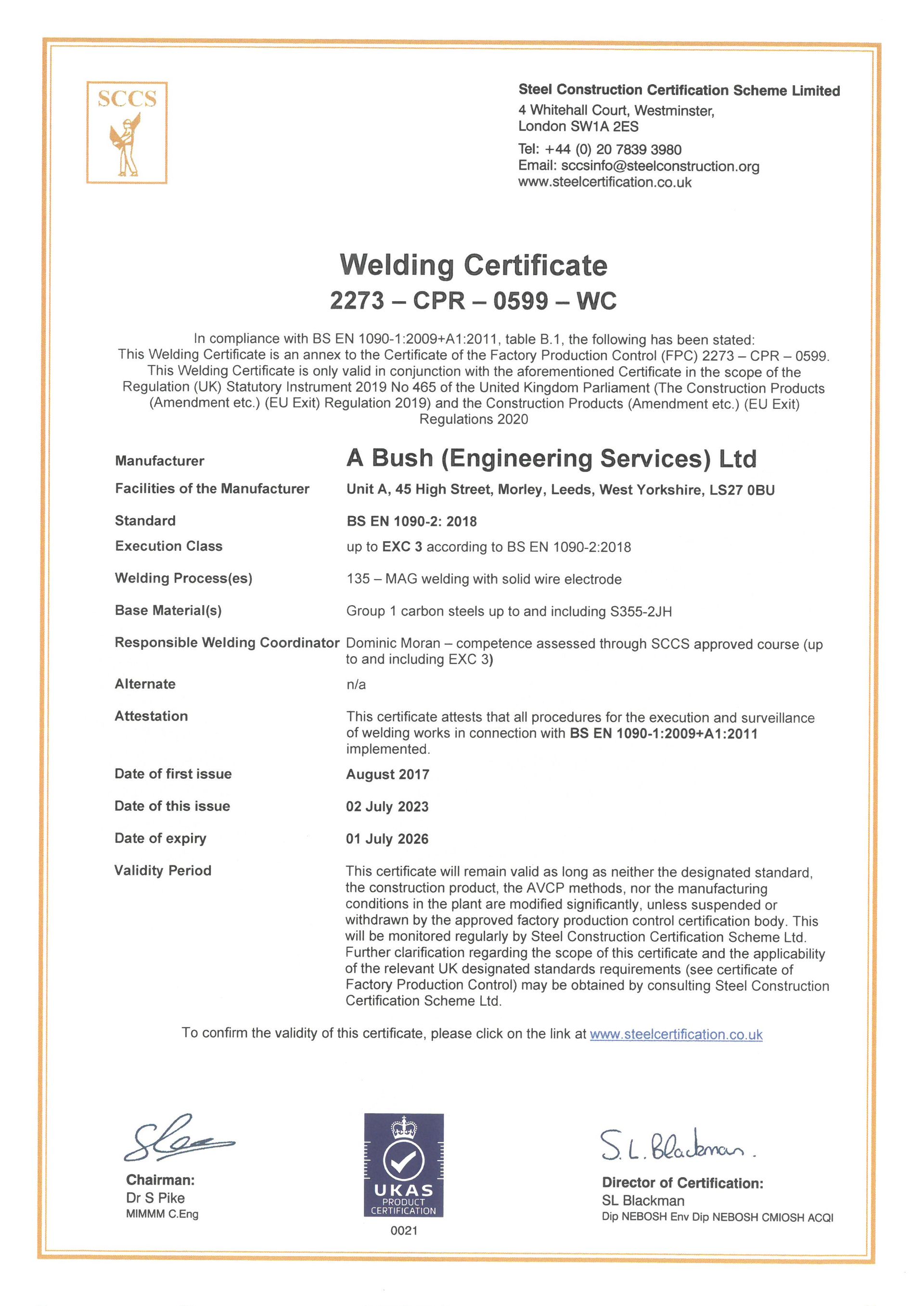 Fabricated steel in Leeds | A. Bush Engineering Services