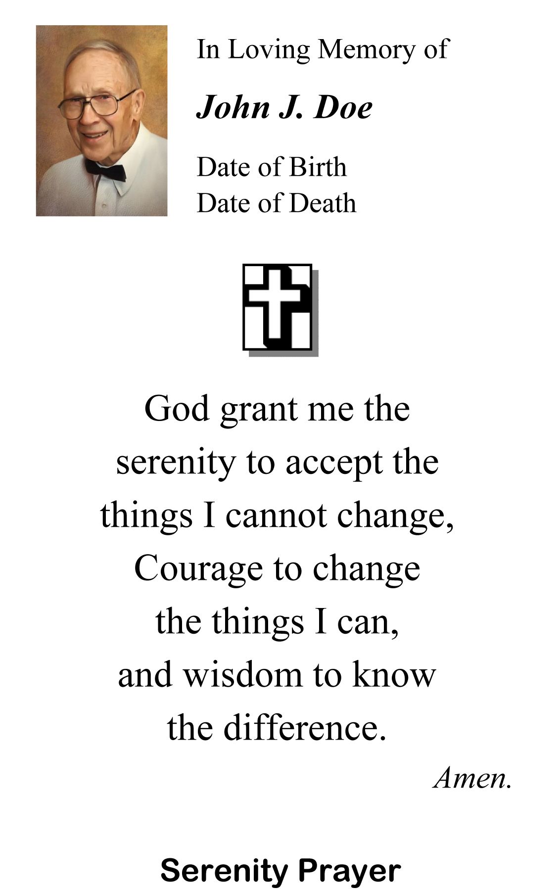 Prayer Cards | Glunt Funeral Home