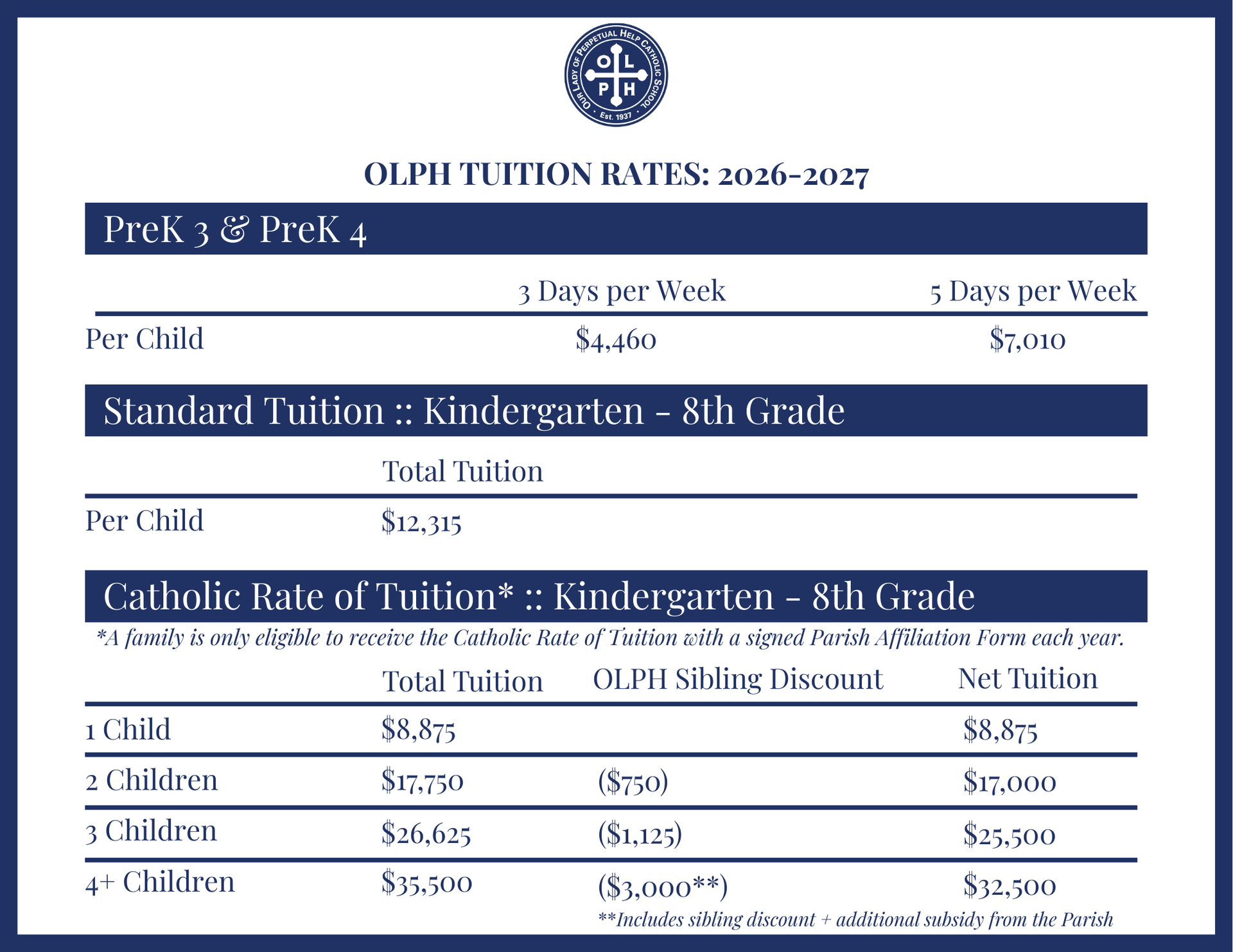Tuition and Assistance | Our Lady of Perpetual Help | Chattanooga, TN