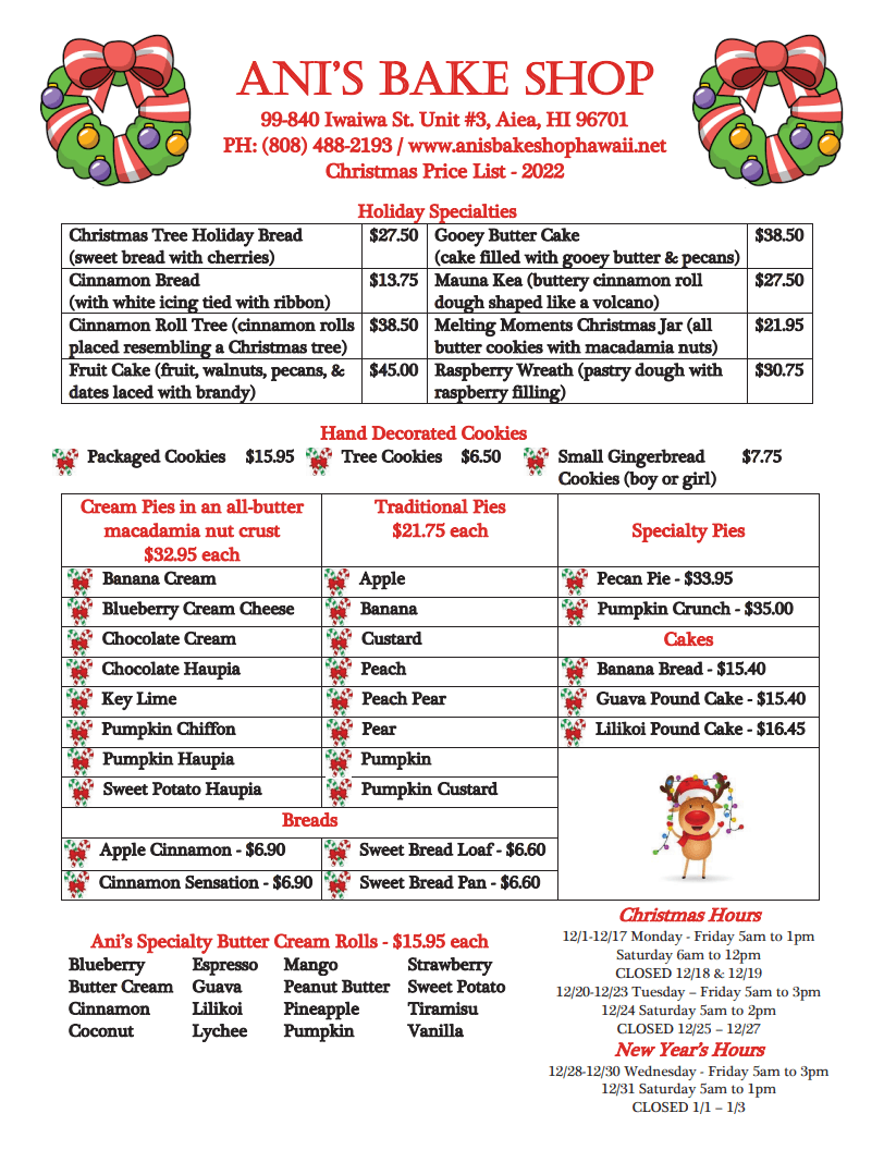 Pastries Near Me | Aiea, HI | Ani's Bake Shop