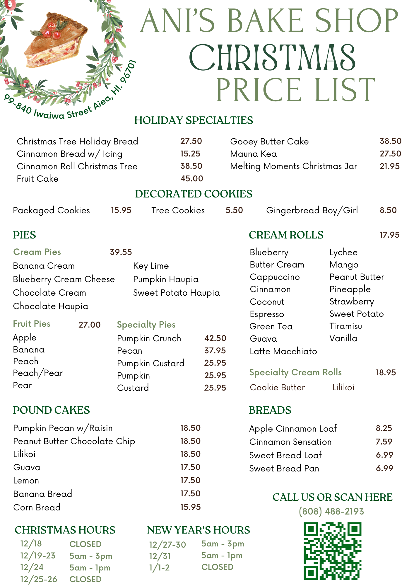 Pastries Near Me | Aiea, HI | Ani's Bake Shop