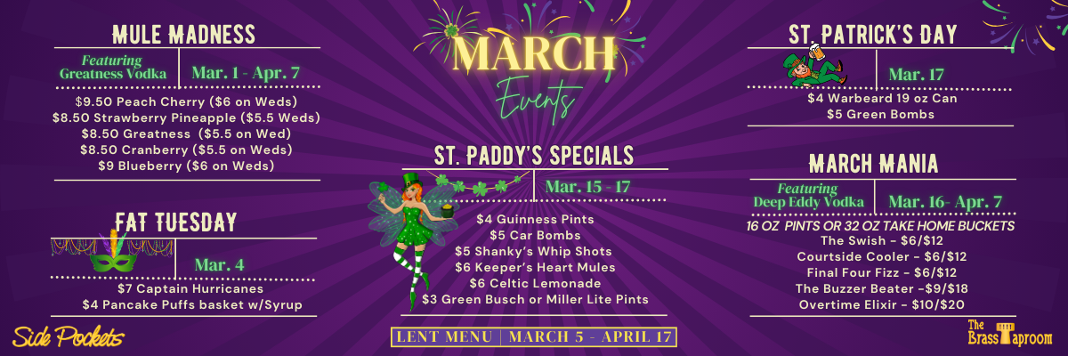 Specials | Side Pockets Wichita Restaurant & Sports Bar