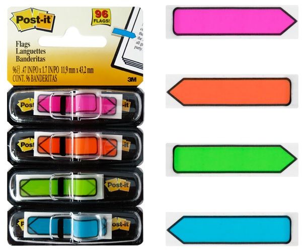 POSTIT 3M 684-RR4 BANDERITA FLECHA NEON