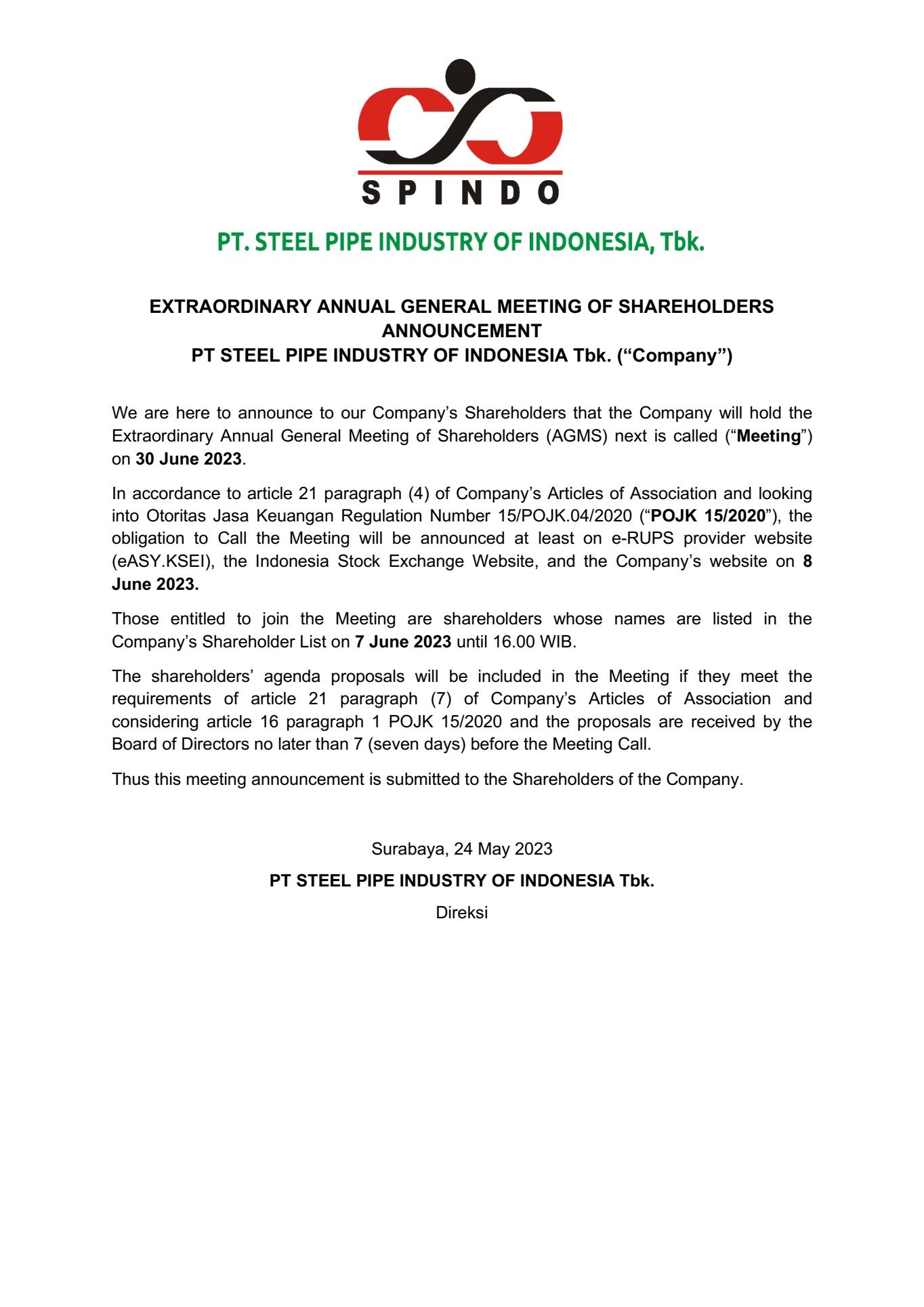 Announcement EGMS 2023