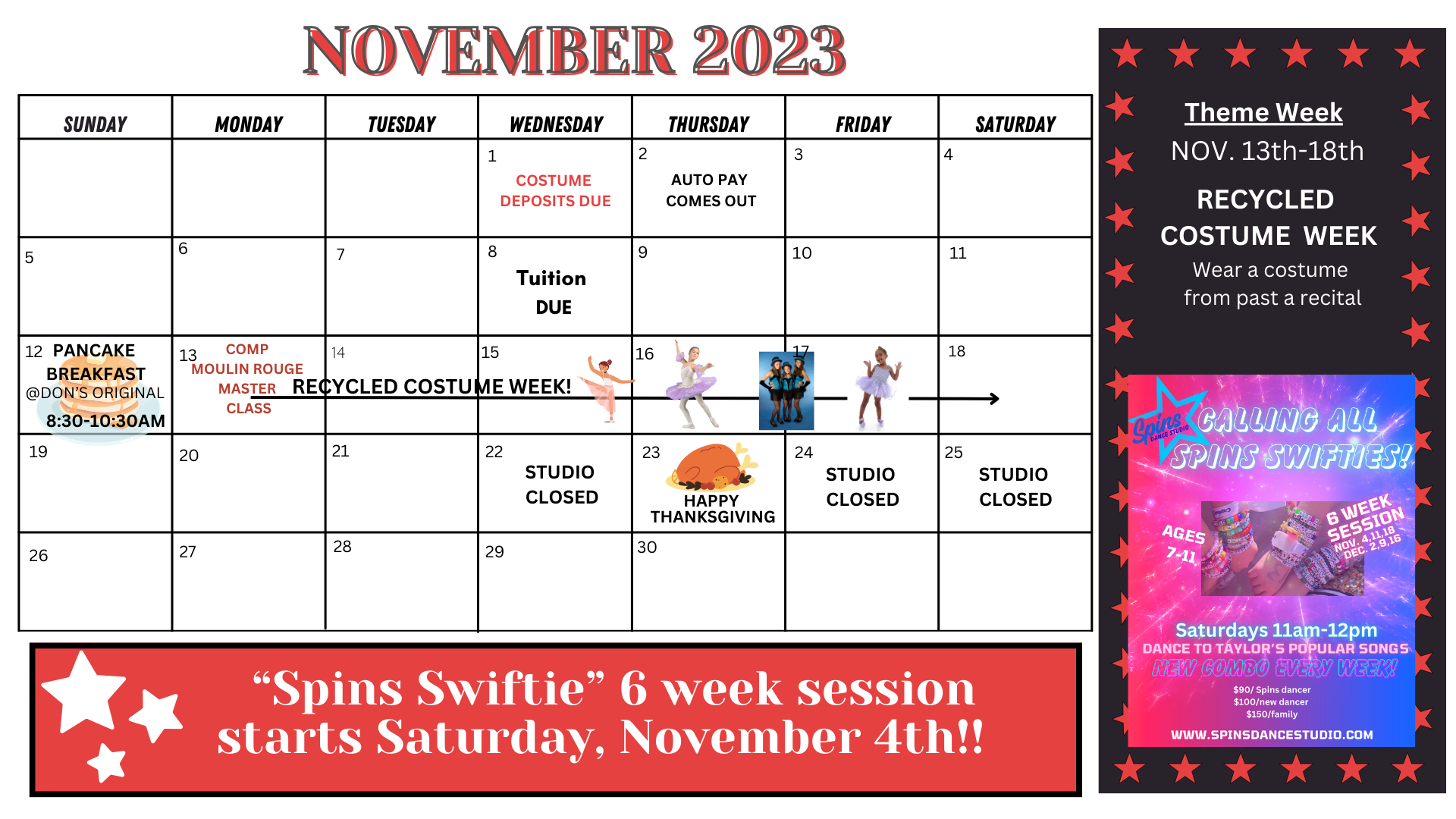 Dance Studio Calendar | Rochester, NY | Spins Dance Studio