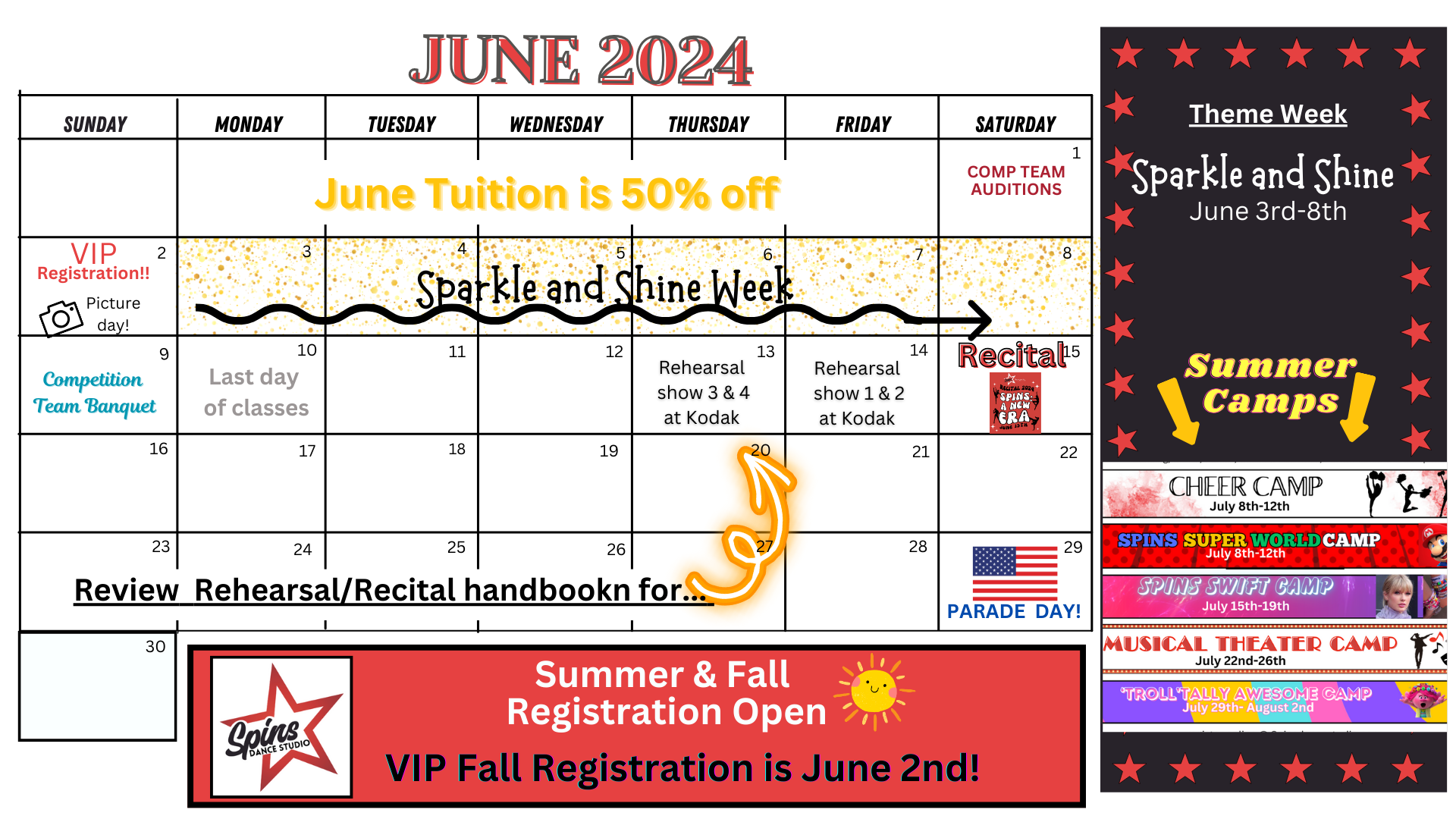 Dance Studio Calendar | Rochester, NY | Spins Dance Studio