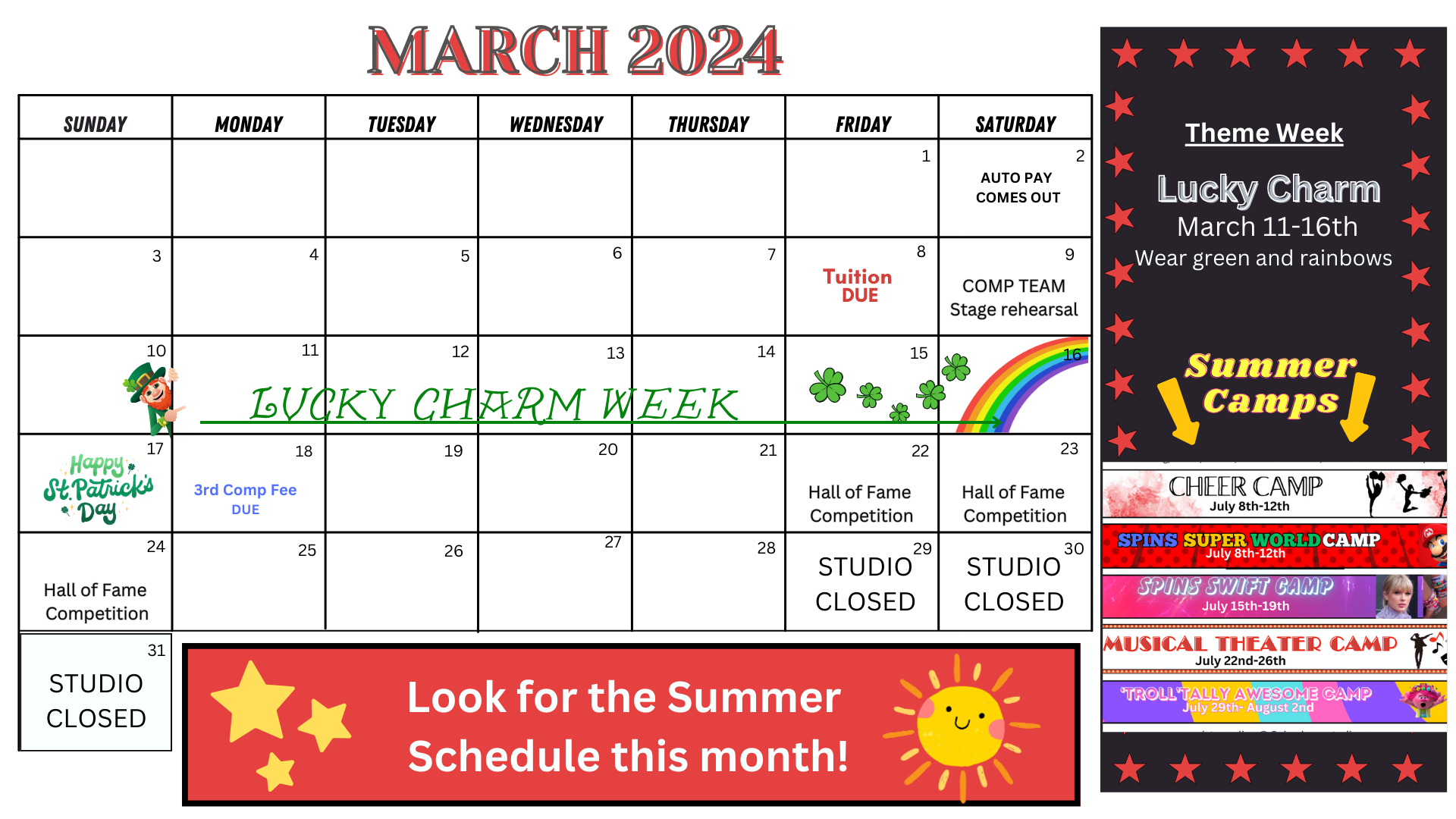 Dance Studio Calendar | Rochester, NY | Spins Dance Studio