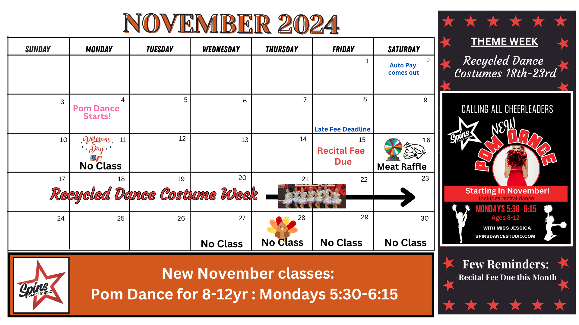 Dance Studio Calendar | Rochester, NY | Spins Dance Studio