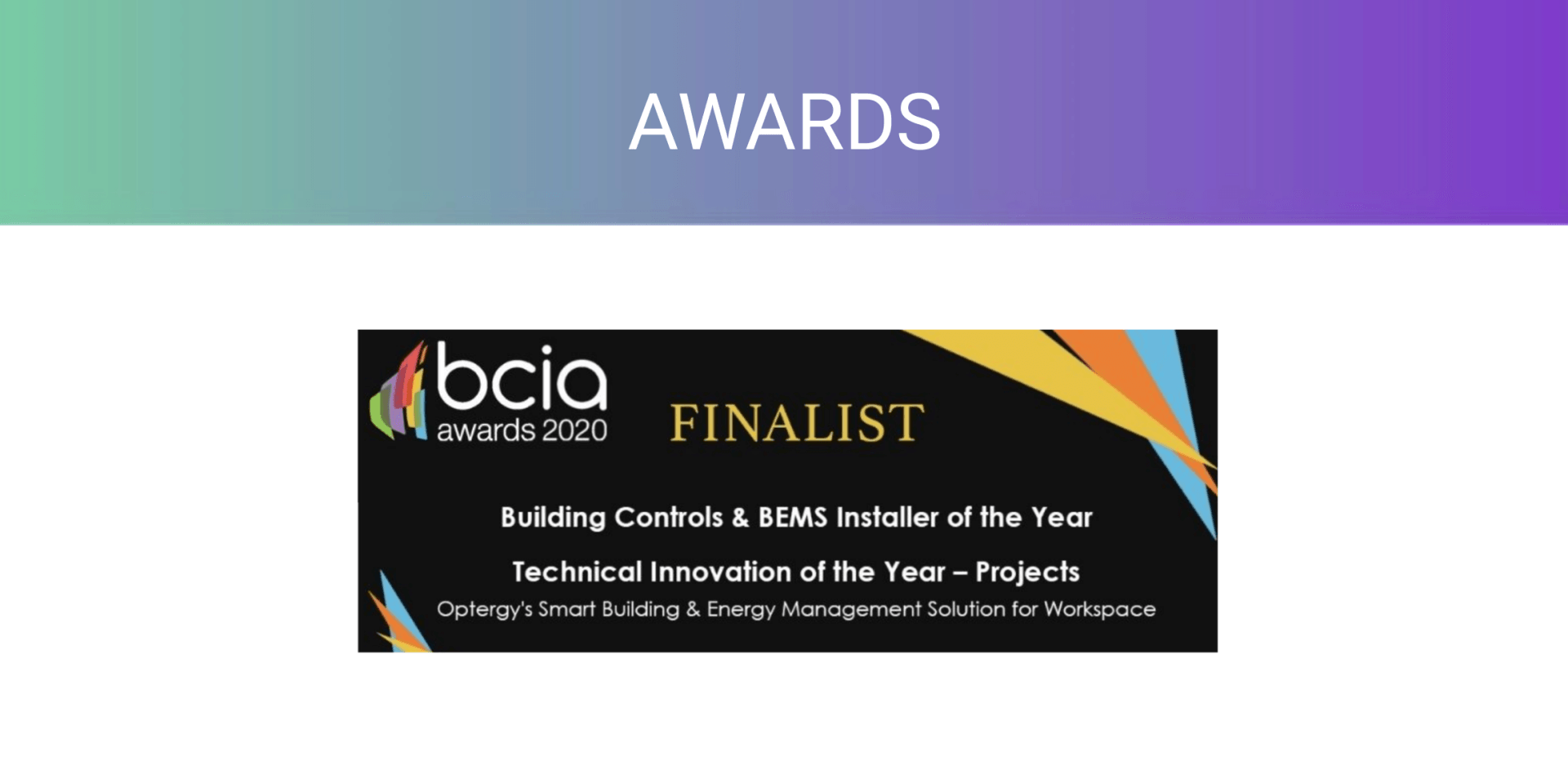 Total Control are Finalists at the BCIA Awards 2020