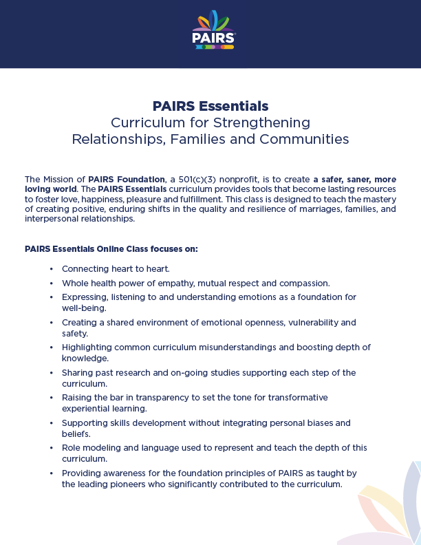 PAIRS Essentials | Evidence-Based Relationship Skills