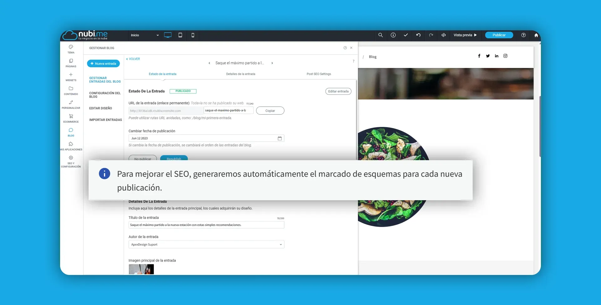Disfruta de más potencia de esquema en Nubi.me