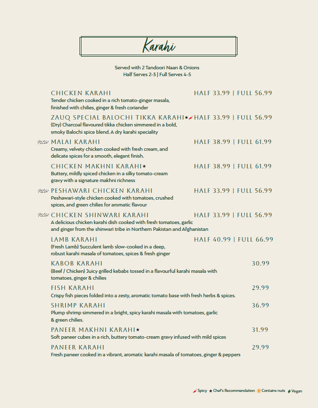 Explore Zauq’s Authentic Indian & Pakistani Food, Hakka & Halal Menu ...