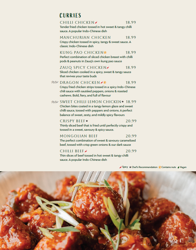 Explore Zauq’s Authentic Indian & Pakistani Food, Hakka & Halal Menu ...