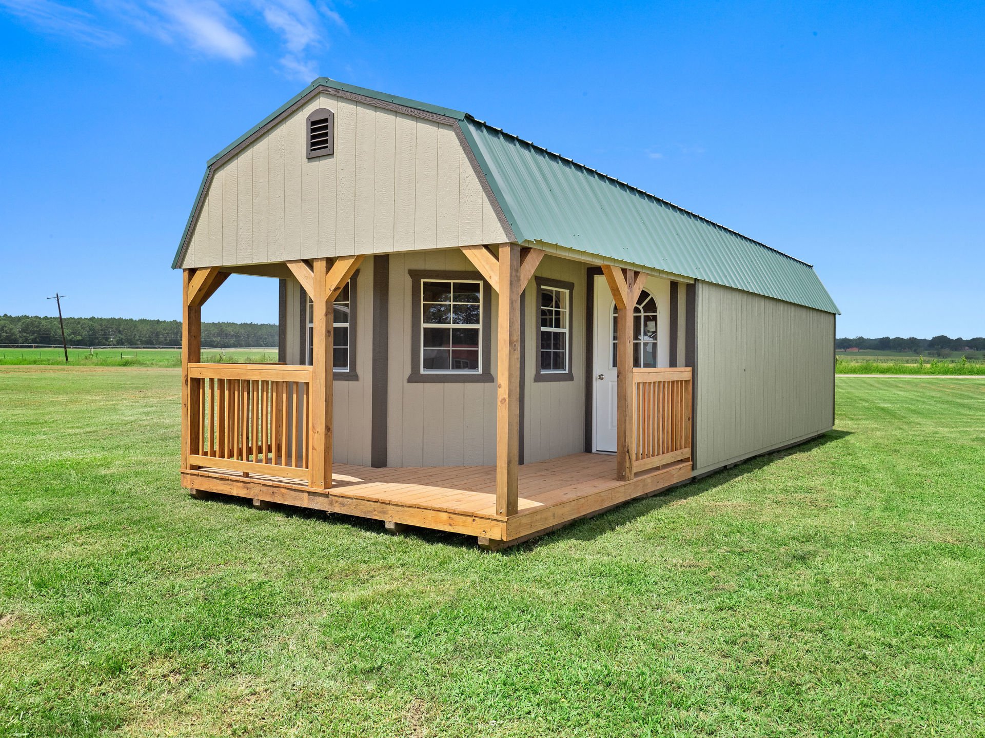 Lofted Center Cabin Shed | Barns With Loft And Porch