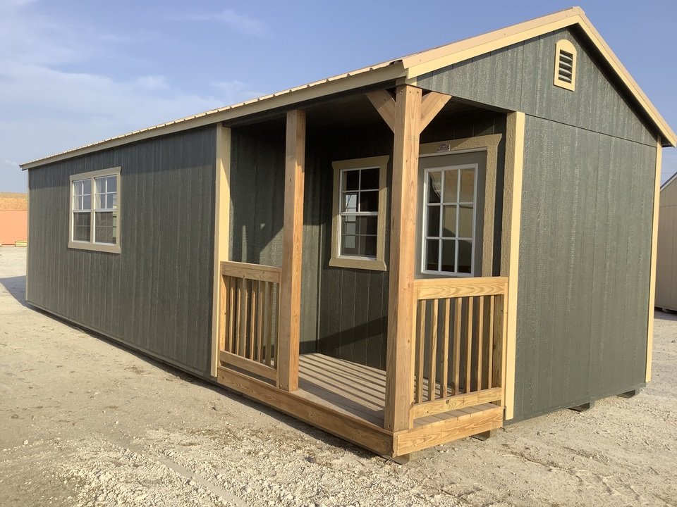 Portable Side Porch Cabin | Storage Cabins For Sale Near Me