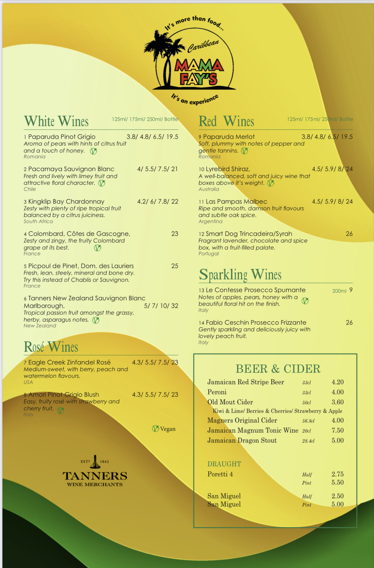 Places to eat Caribbean food | our menu | Mama Fay'sin Aberystwyth