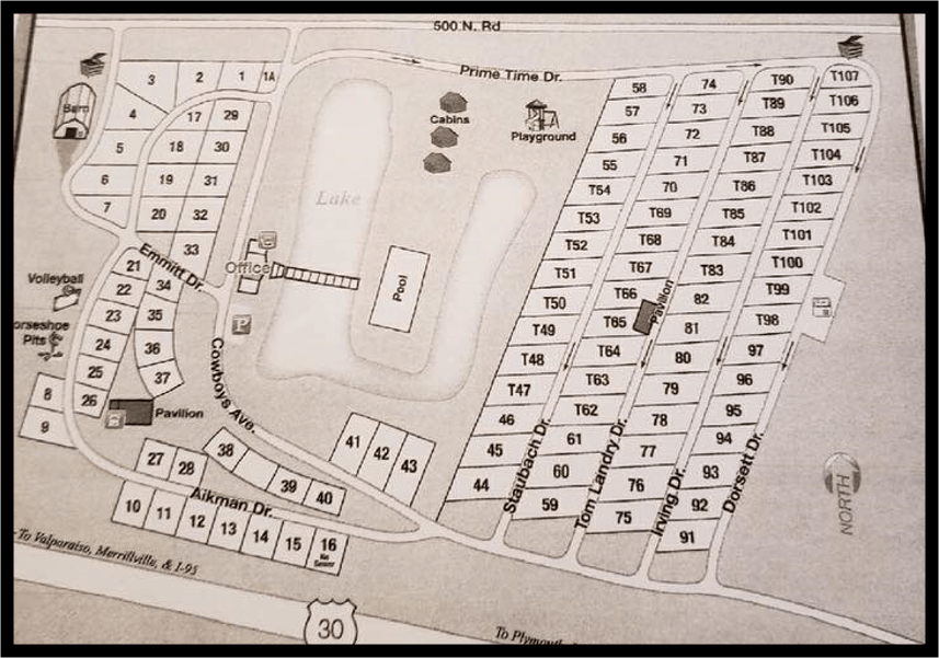 Tall Oaks RV Campground Camp Sites Map
