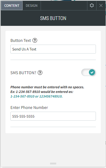 Duda Widget | SMS Button