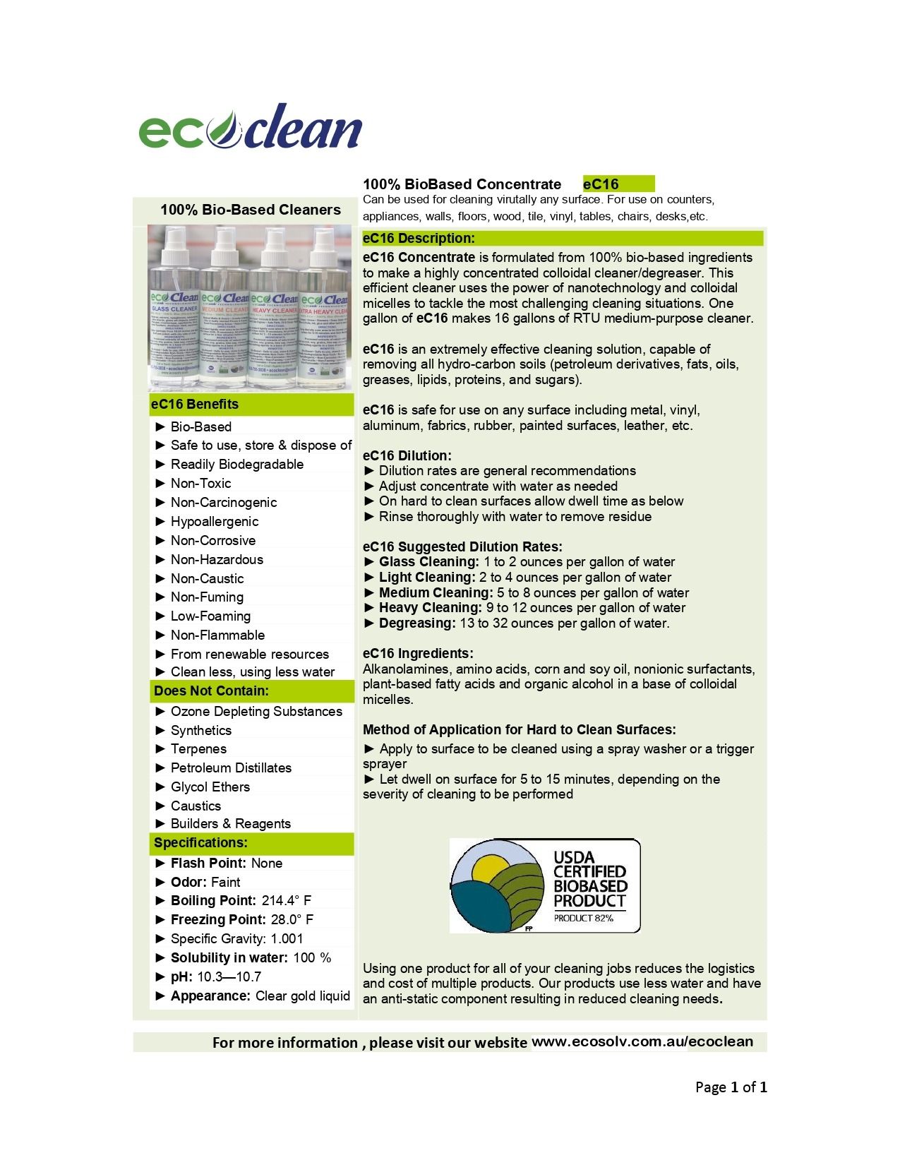 ecoClean - plant-based Universal Cleaner
