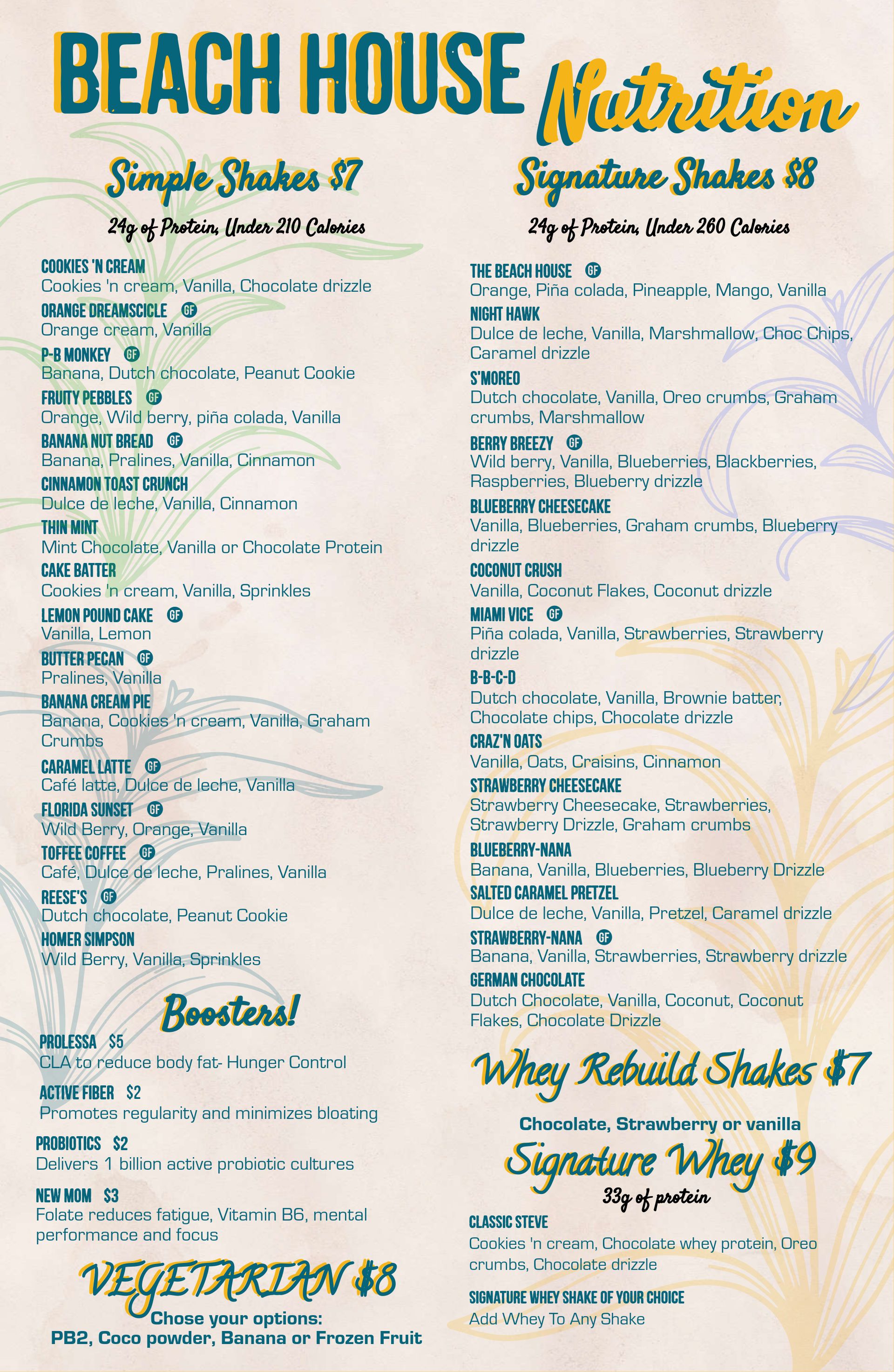 Our Menu | Pinellas County | Beach House Nutrition