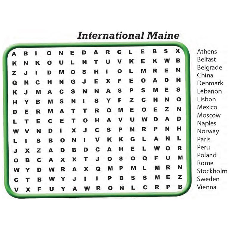 What About Maine Magazine - Word Searches