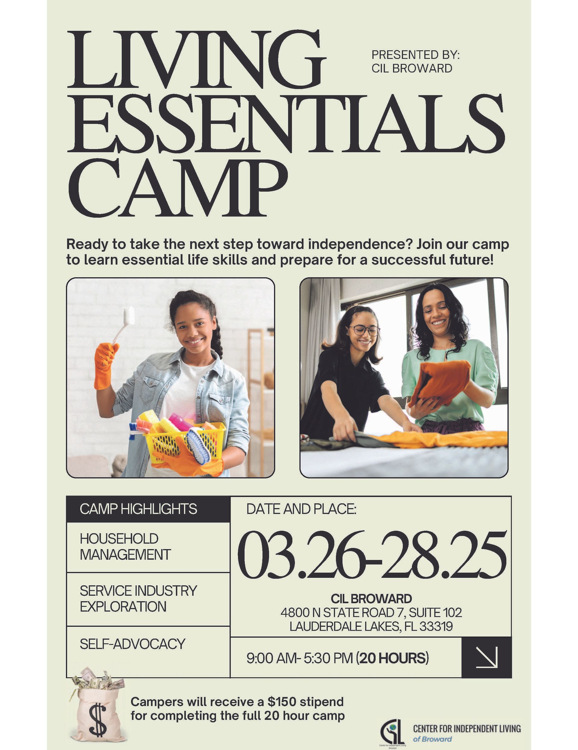 Living Essentials Career Camp- March 26th-28th, 2025 9:00 AM- 5:00 PM