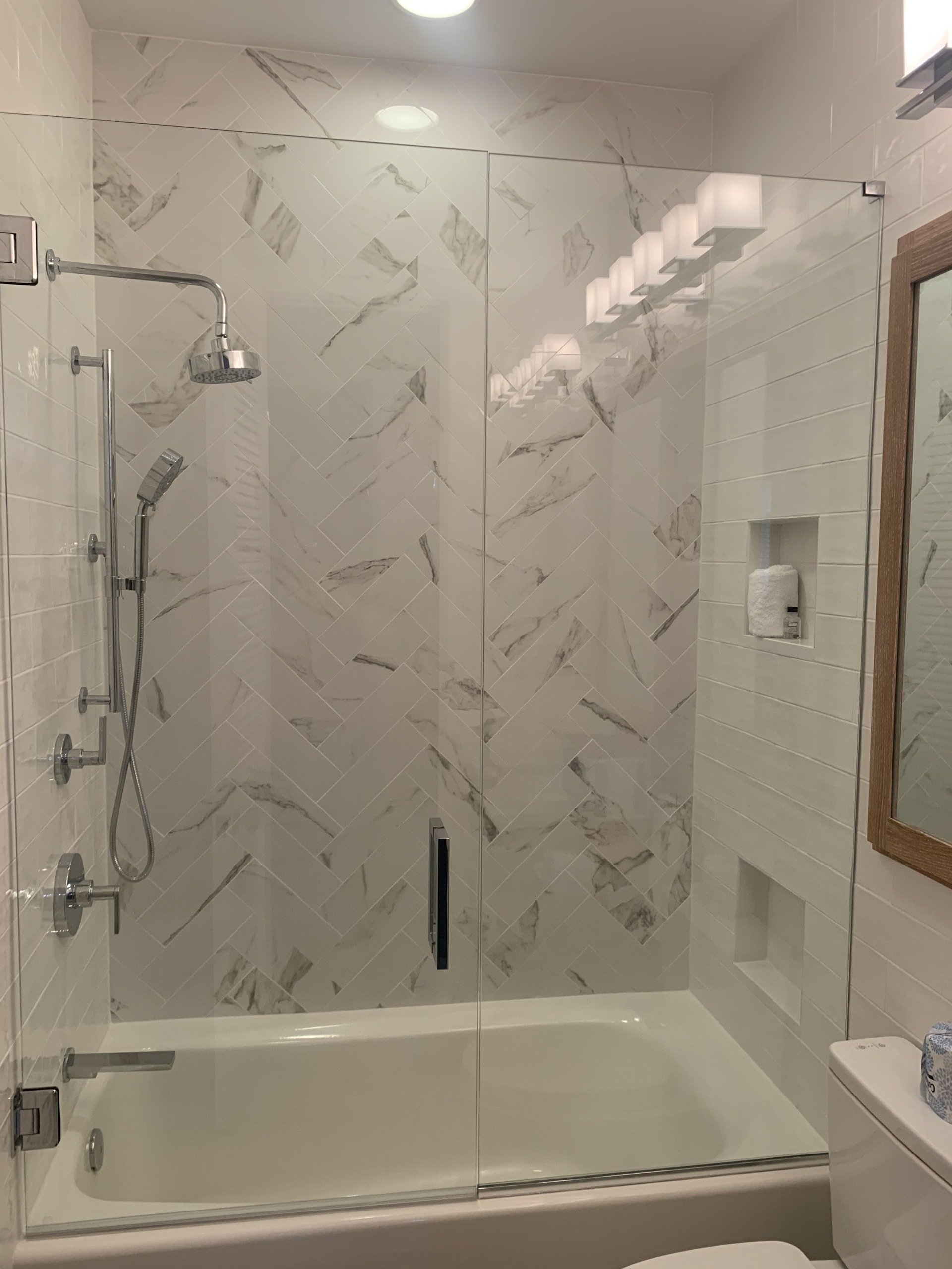Showers & Mirrors installed by Glass Center in PCB, FL
