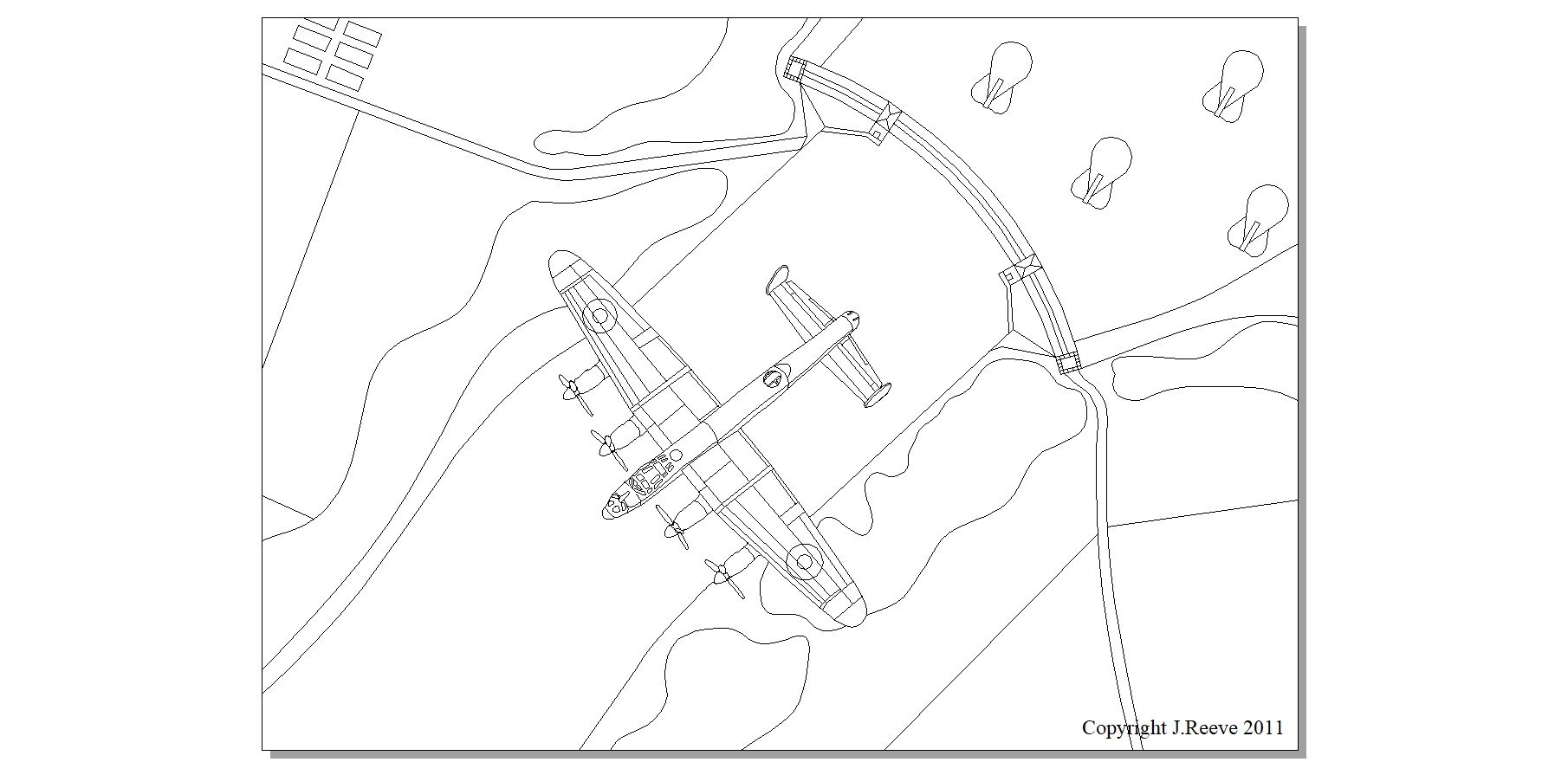 Lancaster Bomber Colouring Page