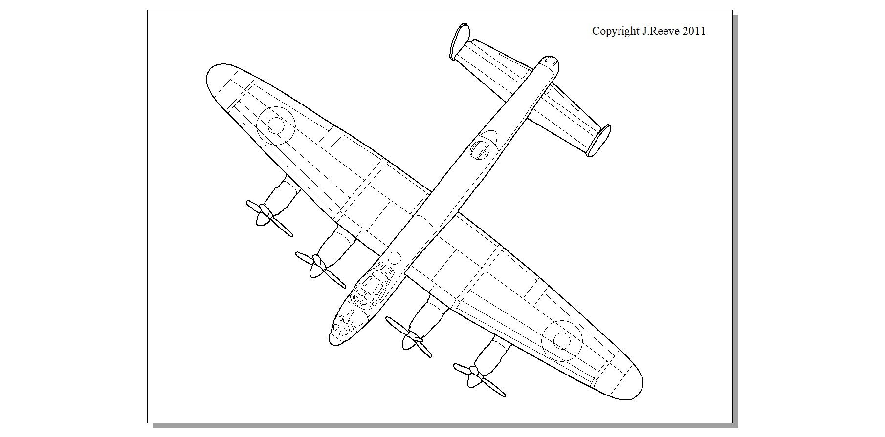 Lancaster Bomber Colouring Page