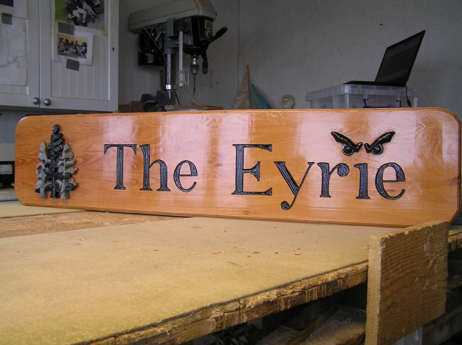 Handmade Wooden House Signs with bespoke pictures UK