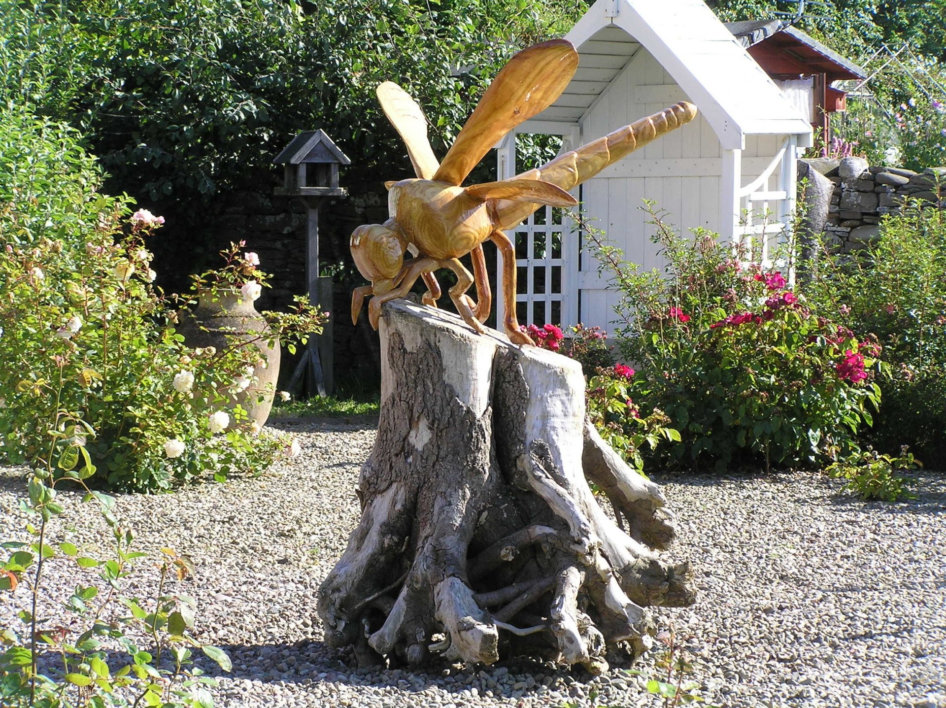 Wooden Garden sculptures large carved animals & statues